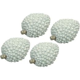 I.GE.A. Weihnachtsfigur &raquo;Zapfen aus Terrakotta mit Glitzer, 4er Set, wei&szlig;, H&ouml;he ca. 8 cm&laquo; Dekoobjekt, Weihnachtsdeko wei&szlig; Terrakotta B/H/T: 14cm x 8cm