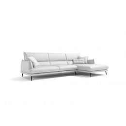 Egoitaliano Ecksofa &raquo;FUNNY, hochwertiges & aktuelles Design, bequeme R&uuml;ckenlehne, L-Form&laquo; hochwertiger Sitzkomfort, L-Form wei&szlig; Leder B/H/T: 265cm x 90cm x 225cm,