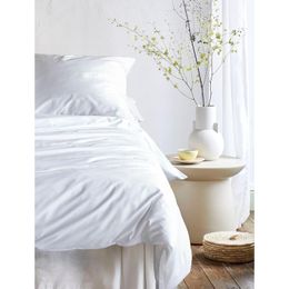 Irisette Bettw&auml;sche &raquo;Premium Satin Bettw&auml;sche Paris&laquo; 2 Stk. hochwertige Uni Premium Bettw&auml;sche mit Rei&szlig;verschluss, 100% Baumwolle wei&szlig; Mako-Satin, Obermaterial
