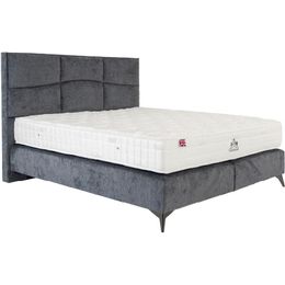 Home Affaire Boxspringbett &raquo;Violette erh&auml;ltlich in den Breite 160, 180 & 200cm&laquo; inkl. Topper und extra dicker Taschen-Federkernmatratze grau 100% PES 