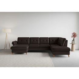 Sit & More sit&more Wohnlandschaft &raquo;G&ouml;teborg&laquo; inkl. Sitztiefenverstellung, wahlweise mit Bettfunktion & Bettkasten braun B/H/T: 327cm x 90cm x 226cm, Luxus-