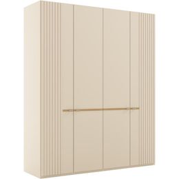 Musterring Kleiderschrank &raquo;Isabelle&laquo; Lamellen in Korpusfarbe, Griffe in silber, versch. Gr&ouml;&szlig;en und Farben beige Hartfaserplatte, Holzwerkstoff Champagner-Dekor, 