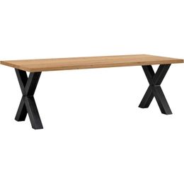 OMG Design Esstisch &raquo;Formula&laquo; 1 Stk. tlg. Hochwertige Melamin-Tischplatte mit Metallgestell braun B/H/T: 220cm x 77cm x 100cm