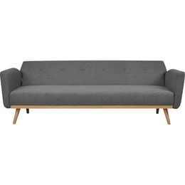 Salesfever Schlafsofa &raquo;Komfortables Sofa zum Entspannen&laquo; Knopfheftung an der R&uuml;ckenfl&auml;che grau Strukturstoff fein (100% Polyester) B/H/T: 212cm x 79cm
