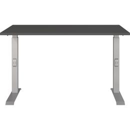 Germania Schreibtisch &raquo;Downey&laquo; h&ouml;henverstellbar von 68-91 cm, verf&uuml;gbar in verschiedenen Breiten grau B/H/T: 120cm x 91cm x 80cm, Gestellfarbe Silber
