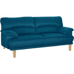 Trendmanufaktur 3-Sitzer &raquo;Cecilia, Sofa in italienischem Design&laquo; mit tollem Sitzkomfort, extrabequeme Armlehnen, Holzf&uuml;&szlig;e blau B/H/T: 200cm x 87cm x 