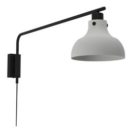 Eglo Wandleuchte &raquo;MATLOCK&laquo; E27 1 Stk. Wandlampe mit Schwenkarm aus Metall in Grau und Schwarz, E27 Fassung grau 1, H: 25cm, 1 Stk.