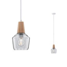 Paulmann Pendelleuchte &raquo;Neordic Ylvie max. 1x20W Klar/Holz 230V Glas/Holz&laquo; E27 1 Stk. E27 braun 1, &Oslash; 14,5cm, 1 Stk.