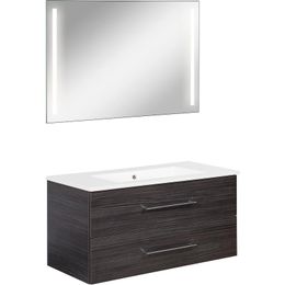 Fackelmann Waschtisch &raquo;Waschplatz-Set B.Perfekt&laquo; 3-teilig braun wandh&auml;ngend eckig, B/H/T: 103cm x 48cm