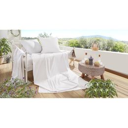 Primera Bettw&auml;sche &raquo;Summer-Set Stone-Washed, Kissenbezug + Tuch&laquo; 2 Stk. die perfekte L&ouml;sung f&uuml;r hei&szlig;e N&auml;chte wei&szlig; Renforc&eacute;, Obermaterial: 100% Baumwolle B/L: 