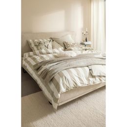 Sch&ouml;ner Wohnen Kollektion SCH&Ouml;NER WOHNEN-Kollektion Wendebettw&auml;sche &raquo;Panel&laquo; 2 Stk. aus reiner Baumwolle und kleinem Stehsaum beige Renforc&eacute;, 100% Baumwolle B/L: 155cm x 220cm, 