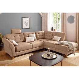 OTTO home Ecksofa &raquo;Trondheim L-Form&laquo; mit Federkern braun Struktur weich ( 97% Polyester, 3% Baumwolle);Luxus-Microfaser ALTARA NUBUCK (100% Polyester)