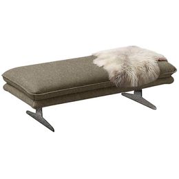 W.Schillig Polsterhocker F&uuml;&szlig;e in Chrom gl&auml;nzend schwarz Flachgewebe S22 (100% Polyester) B/H/T: 145cm x 43cm x 71cm, Flachgewebe S22