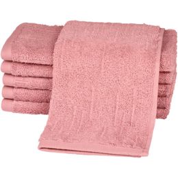 Ross G&auml;stehandtuch &raquo;Premium&laquo; 100% Baumwolle rosa Frottier, Obermaterial: 100% Baumwolle B/L: 30cmx50cm, 6 Stk., Frottier
