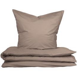 uncover by Schiesser Bettw&auml;sche &raquo;Soho aus weicher Baumwolle in gedeckten Uni-Farben&laquo; 2 Stk. Made in Green grau Renforc&eacute;, Obermaterial: 100% Baumwolle 