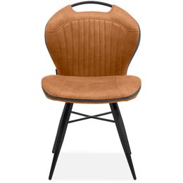 OMG Design Esszimmerstuhl &raquo;Mace&laquo; (Set) 2 Stk.Lederoptik, pflegeleicht, mit praktischem Griff braun Stoff B/H/T: 53cm x 87cm x 61cm, 2 Stk., Stoff uni