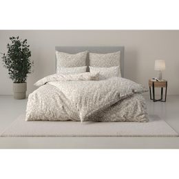 OTTO home Bettw&auml;sche &raquo;Mariby&laquo; 2 Stk. mit feinem Bl&uuml;mchen Design, skandinavisch, romantische Bettw&auml;sche beige Renforc&eacute;, Obermaterial: 100% Baumwolle B/