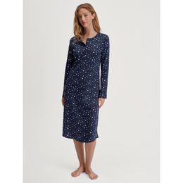 Calida Damen Calida Nachthemd &raquo;Flower Nights&laquo; bequem, Pure Cotton, Langarm, Knopfleiste, Rundhals-Ausschnitt XS (36/38), N-Gr