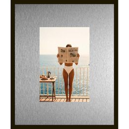 queence Bild &raquo;Trend Wandbild, Wandkunst, Kunstdruck "Sommer in den 60igern"&laquo; Fashion Frau Meer 1 Stk. tlg. inkl. Passepartout aus hochwertigem 