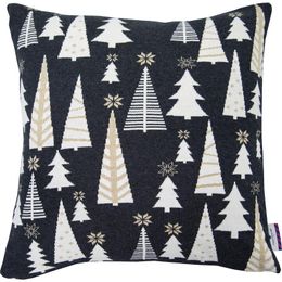 Tom Tailor HOME Dekokissen &raquo;GLAMOUR CHRISTMAS&laquo; Kissenh&uuml;lle ohne F&uuml;llung, 1 St&uuml;ck schwarz Baumwolle B/L: 50cm x 50cm, 1 Stk.