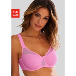 Nuance by Lascana Minimizer-BH mit B&uuml;gel und transparenten Netzeins&auml;tzen &ndash; ideal f&uuml;r gro&szlig;e Gr&ouml;&szlig;en rosa 75, Cup E Minimizer-BH