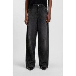 BOSS Orange Damen BOSS Orange Weite Jeans &raquo;Slouchy Premium Damenmode&laquo; Wide-Leg-Fit, Mid Rise, Glitzerdetails 30, L&auml;nge 32