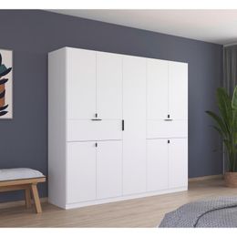Rauch Dreht&uuml;renschrank &raquo;Kleiderschrank Schrank Garderobe W&auml;scheschrank TICAO&laquo; Schubladen in der H&ouml;he variabel positionierbar, mit 2 ger&auml;umigen 