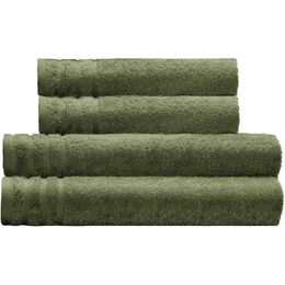 Kleine Wolke Handtuch Set &raquo;Royal, 4 St&uuml;ck (2 Handt&uuml;cher 50/100 cm + 2 Duscht&uuml;cher 70/140 cm)&laquo; Set 4 Stk. Frottier Uni Farben, mit Bord&uuml;re, weich, in verschiedenen 