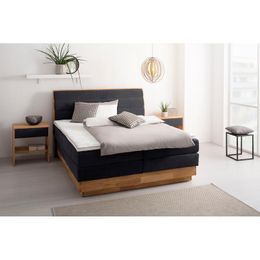 OTTO home Boxspringbett &raquo;JENNA in verschiedenen Farben und Breiten erh&auml;ltlich&laquo; LED-Beleuchtung, mit zertifizierten, recycelten Bezugsstoffen schwarz 