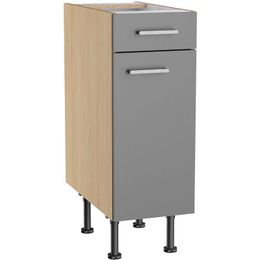 KOCHSTATION Unterschrank &raquo;KS-Lucy&laquo; Breite 30 cm, h&ouml;henverstellbare F&uuml;&szlig;e, Soft-Close Eiche hell, B/H/T: 30cm x 87cm x 58,1cm, Schubladen: 1 Stk. T&uuml;ren: