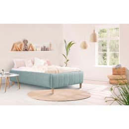 Home Affaire Polsterbett &raquo;Tarje&laquo; in 5 Breiten, auch in &Uuml;berl&auml;nge 220 cm, incl. Roll-Lattenrost blau Struktur fein (100% Polyester) Liegefl&auml;che L&auml;nge B