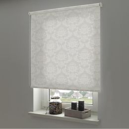 Liedeco Seitenzugrollo &raquo;Seitenzugrollo Design Ornament&laquo; transparent ohne Bohren freih&auml;ngend Lichtdurchl&auml;ssig mit Sichschutz, flexibel montierbar wei&szlig; 