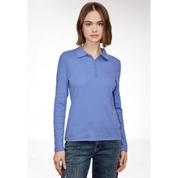 Damen Langarmshirt, blau, Gr. 46, STREET ONE STUDIO, unifarben, Web, 75% Baumwolle, 19% Polyester, 6% Elasthan, Shirts, im soften Baumwoll-Mix