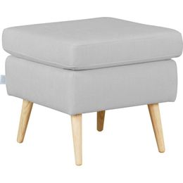 OTTO home Hocker &raquo;Salla&laquo; Bezug auch in Luxus-Microfaser in Teddyfelloptik grau Samtcord (92% Polyester 8% Polyamid);Struktur (100% Polyester);Struktur