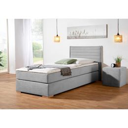 Home Affaire Boxspringbett &raquo;"&Ouml;stermoor"&laquo; in H2, H3 oder H4 erh&auml;ltlich grau Struktur H&auml;rtegrad der Matratze H4, Liegefl&auml;che B/L: 100cm x 200cm, Gewicht