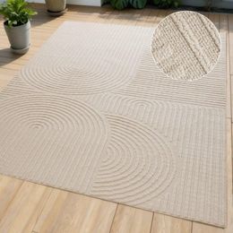 OTTO home Teppich &raquo;Jola, In- und Outdoor geeignet, Hoch-Tief-Design, Scandi&laquo; rechteckig 9 mm H&ouml;he Hoch-Tief-Struktur, Zen, Wetterfest & UV-best&auml;ndig, 
