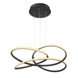 Globo LIGHTING LED Pendelleuchte &raquo;PANDA&laquo; LED-Modul Warmwei&szlig; H&auml;ngelampe/H&auml;ngeleuchte/Wohnzimmer/Esstisch/elegant schwarz Einheitsgr&ouml;&szlig;e