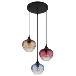 Globo LIGHTING Pendelleuchte &raquo;SANDER&laquo; E27 1 Stk. Gl&auml;ser, H&auml;ngelampe, Wohnzimmer, Esstisch schwarz 1 Stk.
