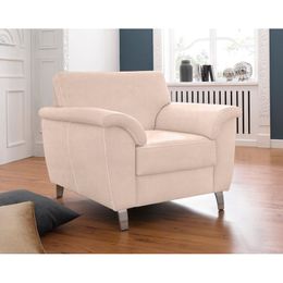 Sit & More sit&more Sessel &raquo;Texel&laquo; inklusive Federkern beige Luxus-Microfaser ALTARA NUBUCK (100% Polyester);Struktur (100% Polyester);Kunstleder SOFTLUX Luxus-