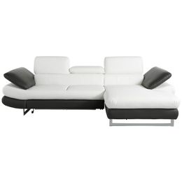 COTTA Ecksofa &raquo;Solution L-Form&laquo; mit Arm- & Kopfteilverstellung, wahlweise mit Schlaffunktion grau B/H/T: 286cm x 73cm x 167cm, Kunstleder SOFTLUX , 