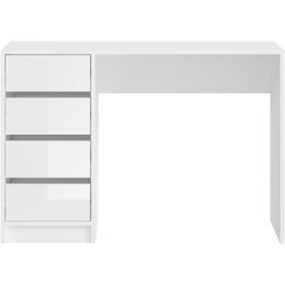 Home Affaire Schreibtisch &raquo;Pisa, Breite 110 cm, 4 Schubk&auml;sten, hochglanz Schubkastenfront&laquo; grifflose Optik, individuell einsetzbar, Schminktisch, 