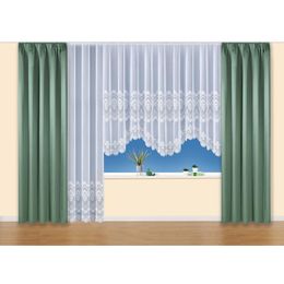 Weckbrodt-Gardinen Vorhang &raquo;Nicoletta&laquo; Kr&auml;uselband 1 Stk. tlg. Gardine, Store, &Uuml;bergardine, blickdicht gr&uuml;n Polyester 160cm, Kr&auml;uselband, 130cm