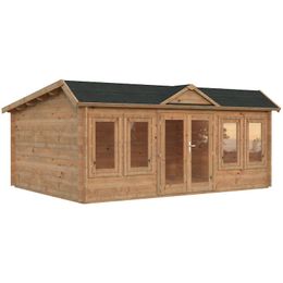 Palmako Gartenhaus &raquo;Claudia Pent&laquo; verschiedene Farben braun Massivholz Fu&szlig;boden im Gartenhaus, ohne Dacheindeckung