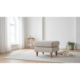 OTTO home Polsterhocker &raquo;Tvinno&laquo; im skandinavischen Stil beige 100% Polyester B/H/T: 63cm x 47cm x 63cm, Webstoff fein