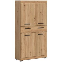 Welltime Midischrank &raquo;SIENA, Breite 74cm, 4 T&uuml;ren, 1 Schubkasten, 4 F&auml;cher, MDF-Front&laquo; TOPSELLER!, in verschiedenen Farben erh&auml;ltlich, Badm&ouml;bel, 