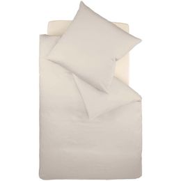 Fleuresse Bettw&auml;sche &raquo;Colours in 135x200, 155x220 oder 200x200 cm&laquo; 3 Stk. Bettw&auml;sche aus 100% Baumwolle, uni, mit Rei&szlig;verschluss beige Mako-Satin, 