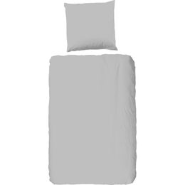 Good Morning Bettw&auml;sche &raquo; Uni&laquo; 2 Stk. 100% Baumwolle, Renforc&eacute;, 135x200, Unifarben, Rei&szlig;verschluss, Wei&szlig; grau Renforc&eacute;, Obermaterial: 100% Baumwolle B