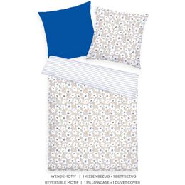 Tom Tailor HOME Bettw&auml;sche &raquo;FRESH FLOWERS 135x200cm, 155x220cm oder 200x220cm&laquo; 2 Stk. new bedroom, mit farbigem Markenrei&szlig;verschluss beige Renforc&eacute;, 