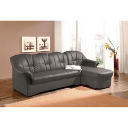 DOMO collection Ecksofa &raquo;Papenburg, zeitlose R&uuml;ckensteppung, elegante Formensprache, L-Form&laquo; in gro&szlig;er Farbvielfalt, wahlweise mit Bettfunktion grau 