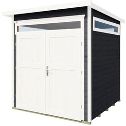 Weka Gartenhaus &raquo;265 Gr. 2, 21 mm&laquo; grau Massivholz Fu&szlig;boden im Gartenhaus, ohne R&uuml;ck- und Seitenwand, ohne Dacheindeckung